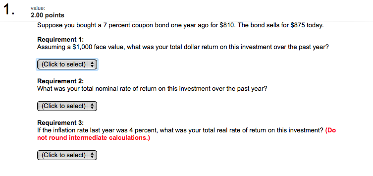 Solved Suppose you bought a 7 percent coupon bond one year | Chegg.com Solved Suppose you bought a 7 percent coupon bond one year | Chegg.com