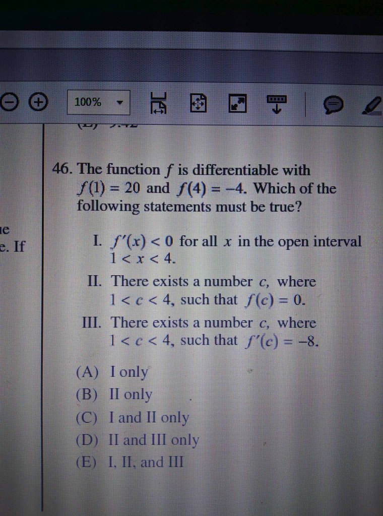 Solved The Function F Is Differentiable With F 1 20 And