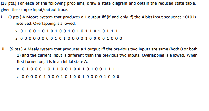 Solved (18 pts.) For each of the following problems, draw a | Chegg.com