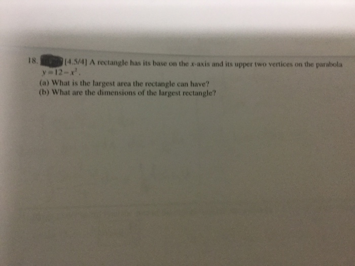 Solved A rectangle has its base on the x-axis and its upper | Chegg.com