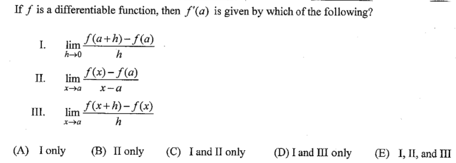 Solved if f is a differentiable function, then f'(a) is | Chegg.com