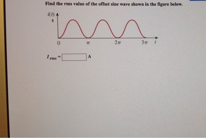 Solved Find the rms value of the offset sine wave shown in | Chegg.com