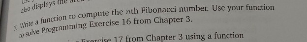 Solved also displays the nction to compute the nth Fibonacci | Chegg.com
