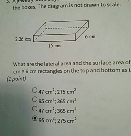 Solved what are the lateral area and surface area of the box | Chegg.com