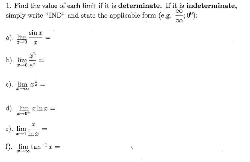 Solved Find the value of each limit if it is determinate. If | Chegg.com