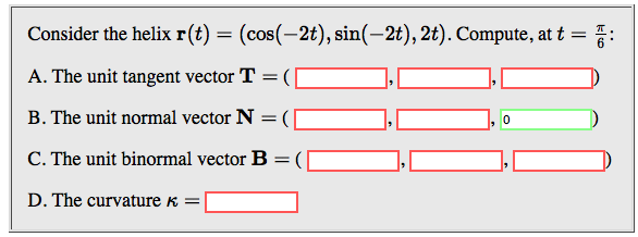Solved Consider the helix r(t) = (cos(-2t), sin(-2t), 2t). | Chegg.com