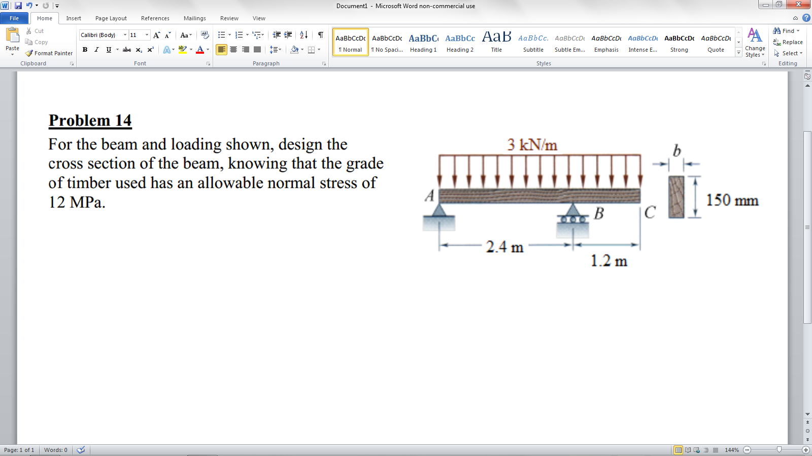 Solved For the beam and loading shown, design the cross | Chegg.com