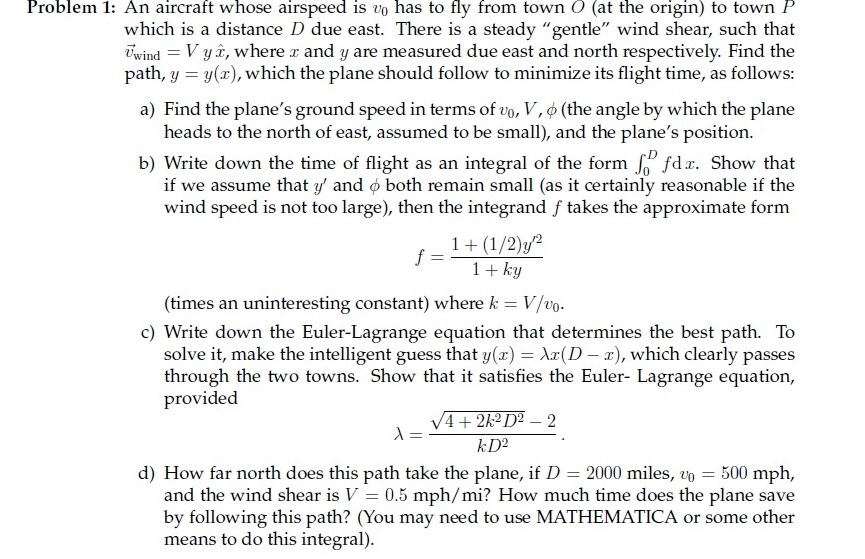 Solved An aircraft whose airspeed is epsilon 0 has to fly | Chegg.com