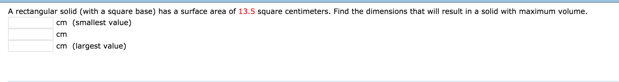 Solved A rectangular solid (with a square base) has a | Chegg.com