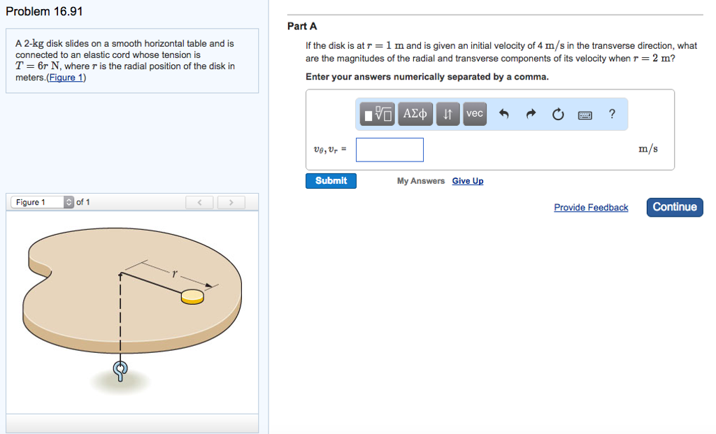 Solved A 2-kg disk slides on a smooth horizontal table and | Chegg.com