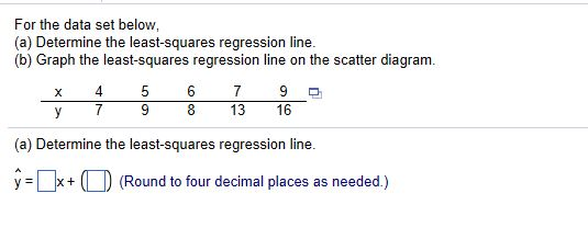 Solved For the data set below, (a) Determine the | Chegg.com