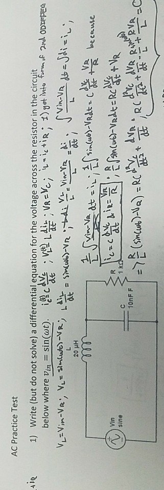 Solved Ac Practice Test Aie 1 Write But Do Not Solve A 4879
