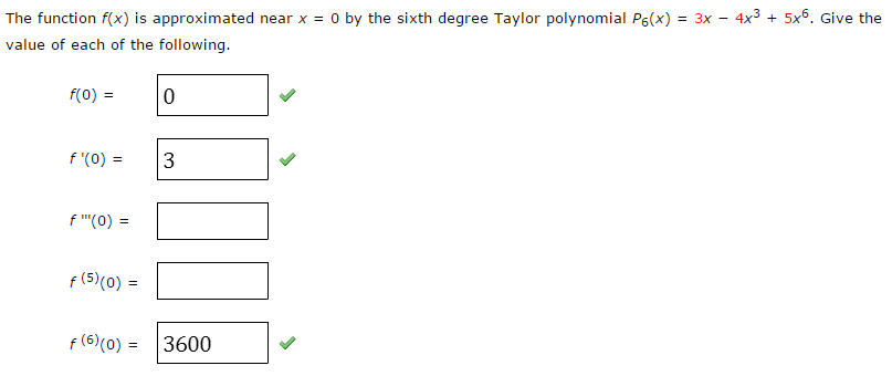 Solved The function f(x) is approximated near x = 0 by the | Chegg.com