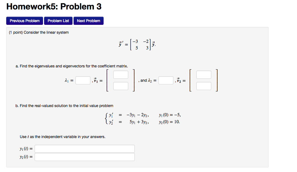 Solved Homework5: Problem 3 Previous Problem Problem List | Chegg.com