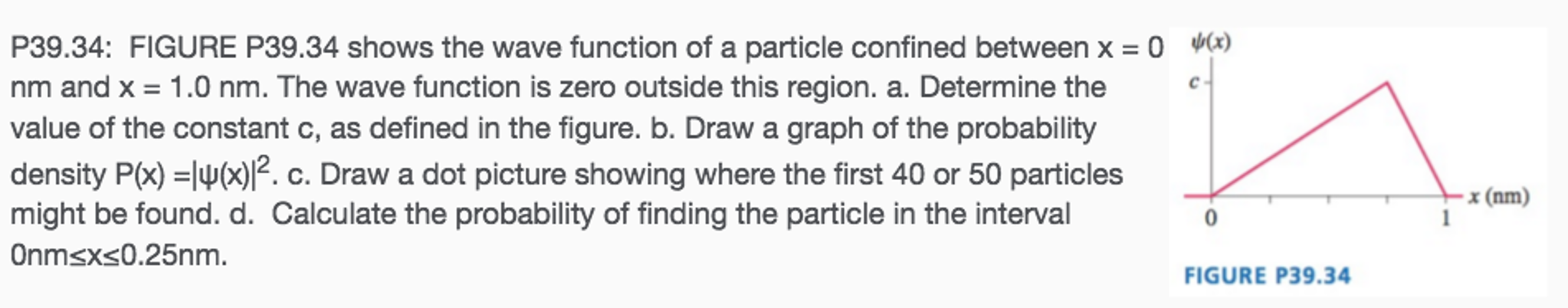 Solved FIGURE P39.34 shows the wave function of a particle | Chegg.com
