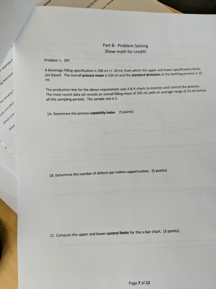 Solved Part B: Problem Solving Show math for credit! Problem | Chegg.com Solved Part B: Problem Solving Show math for credit! Problem | Chegg.com