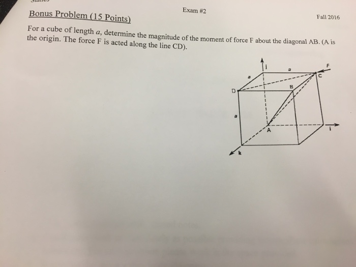 Solved For a cube of length a, determine the magnitude of | Chegg.com
