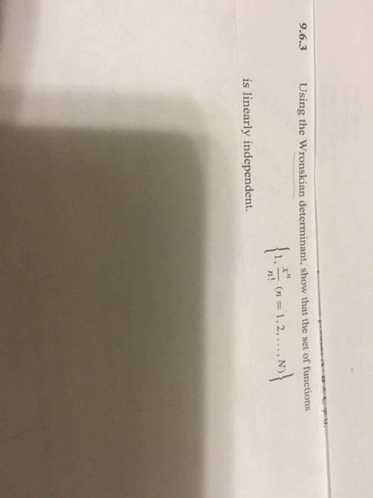 Solved Using the Wronskian determinant, show that the set of | Chegg.com