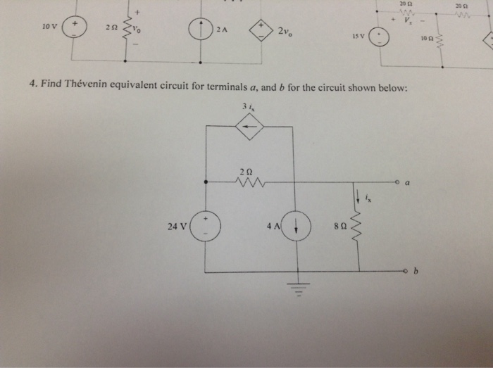 Solved Find Thevenin equivalent circuit for terminals a, and | Chegg.com Solved Find Thevenin equivalent circuit for terminals a, and | Chegg.com