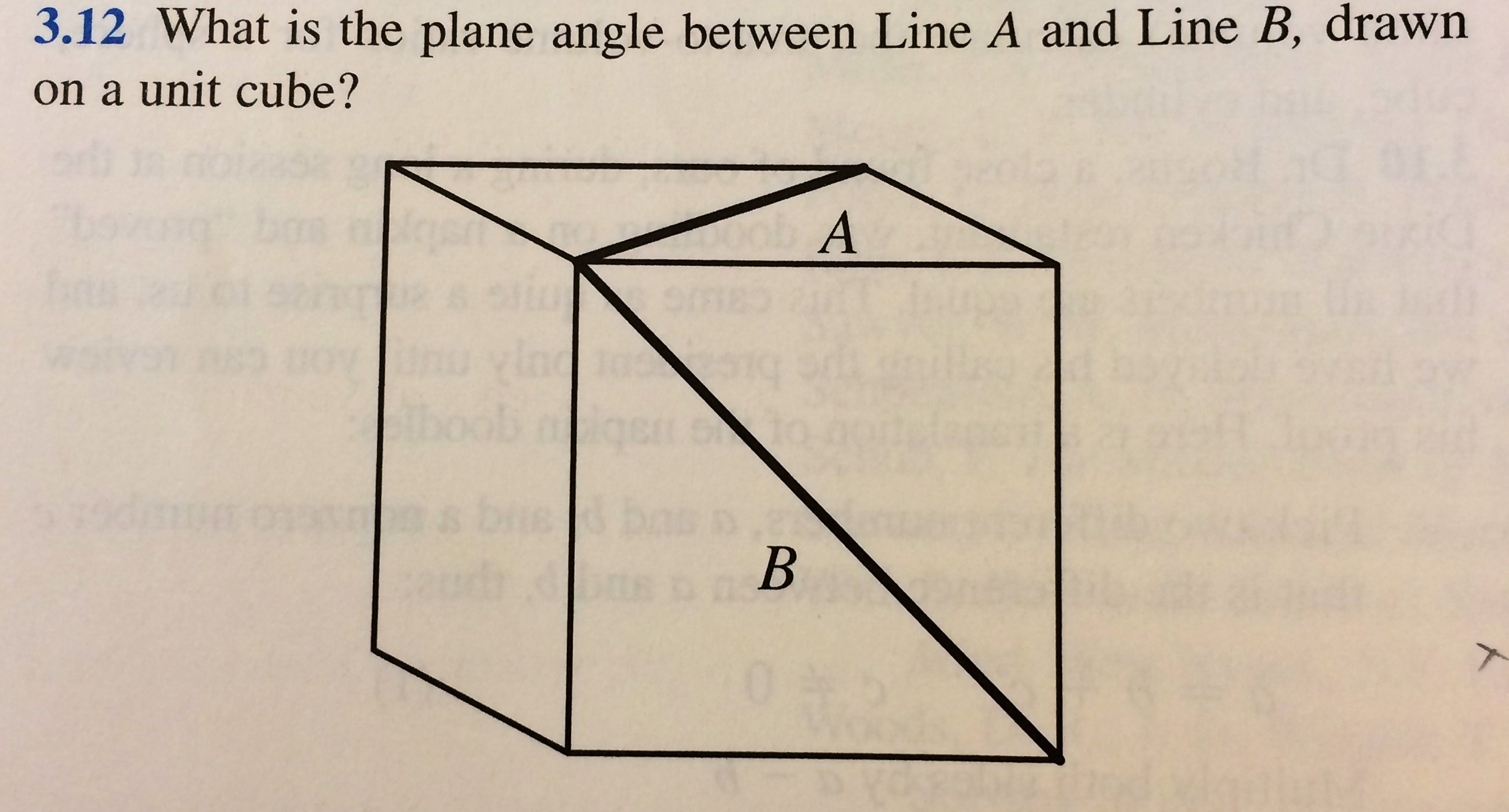 Solved What is the plane angle between Line A and Line B, | Chegg.com