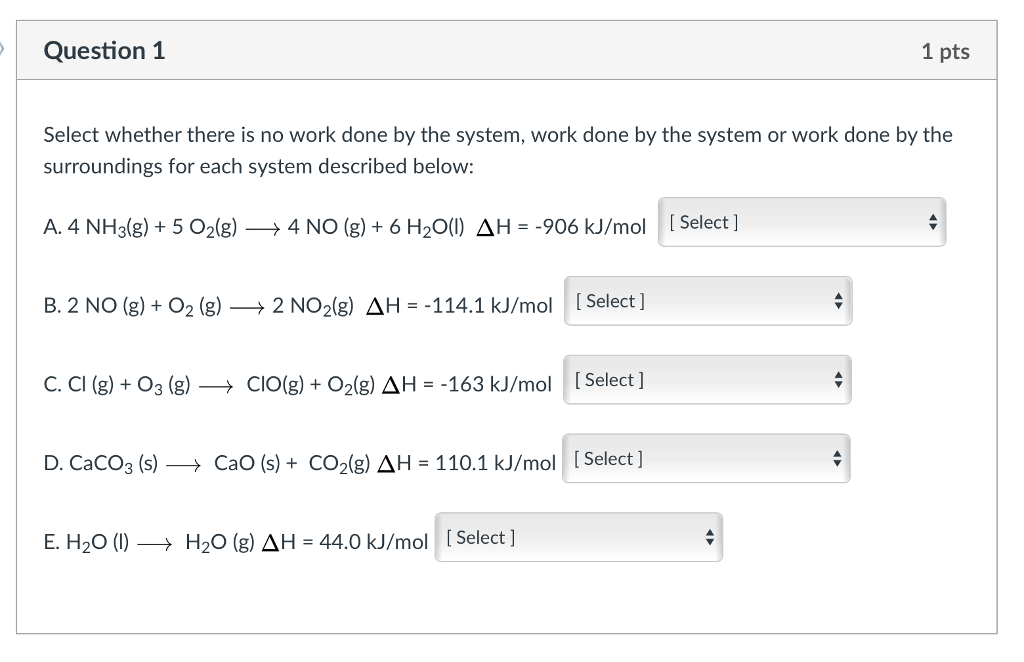 Select whether there is no work done by the system, | Chegg.com