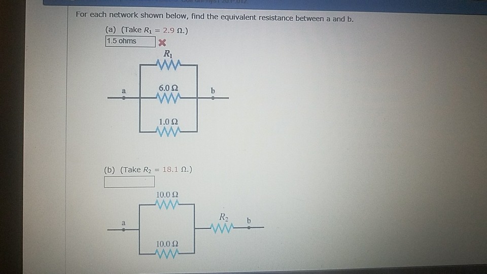 Solved For each network shown below, find the equivalent | Chegg.com