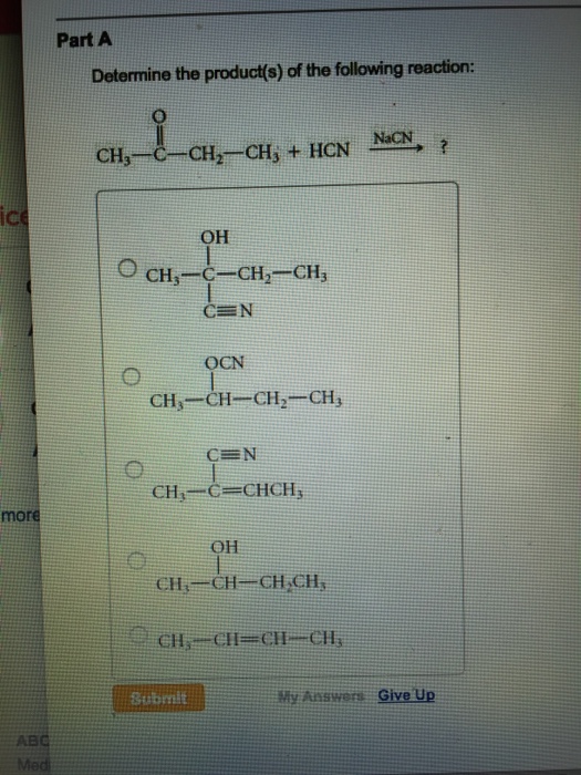 Solved Determine The Product S Of The Following Reaction