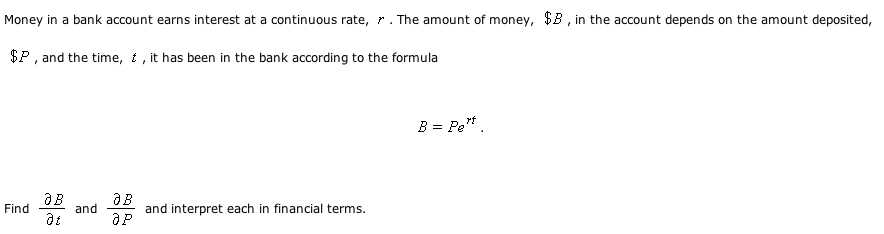 Solved Money in a bank account earns interest at a | Chegg.com
