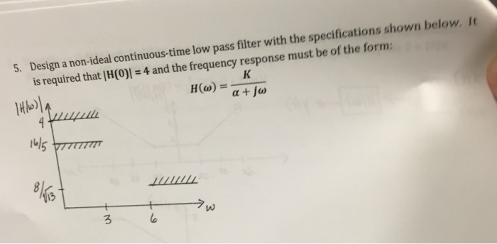 Solved Design a non-ideal continuous-time low pass filter | Chegg.com