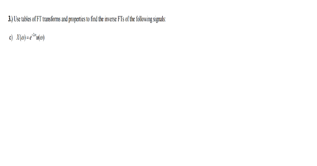Solved Use tables of FT transforms and properties to find | Chegg.com