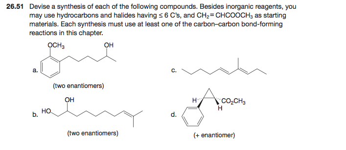Solved may use hydrocarbons and halides having S 6 C's, and | Chegg.com