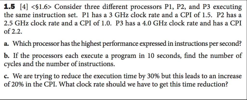 Solved Consider three different processors P1, P2, and P3 | Chegg.com
