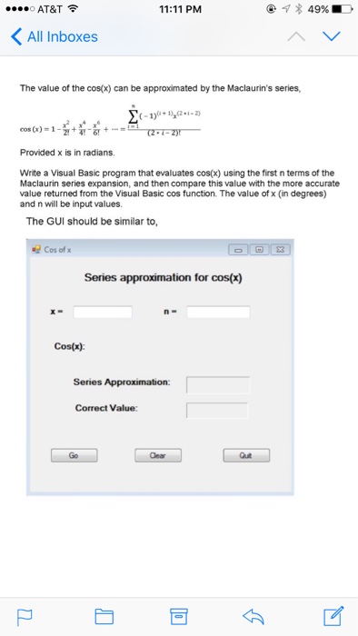 Solved The value of the cos(x) can be approximated by the | Chegg.com