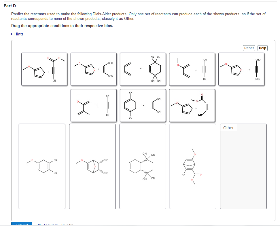 Solved Part D Predict the reactants used to make the | Chegg.com