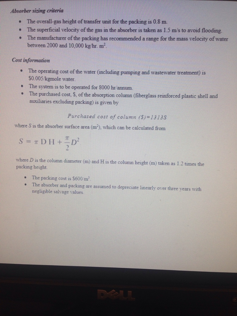 Page Of Column The Gas Flow Rate Is 500 Kg Mol Hr Chegg Page Of Column The Gas Flow Rate Is 500 Kg Mol Hr Chegg