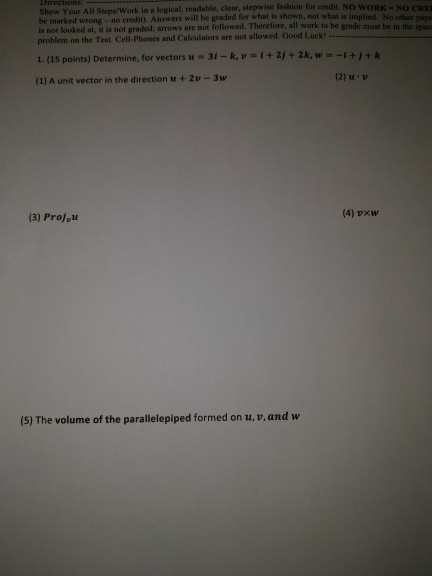 Solved Show Your All Steps/Work in a logical, readable, | Chegg.com