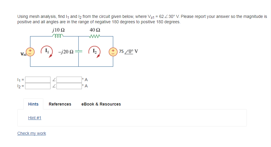 Solved Using mesh analysis, find 1 and l2 from the circuit | Chegg.com