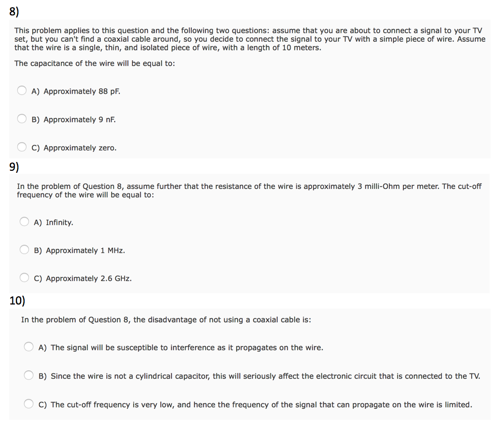 Solved 8) This problem applies to this question and the | Chegg.com
