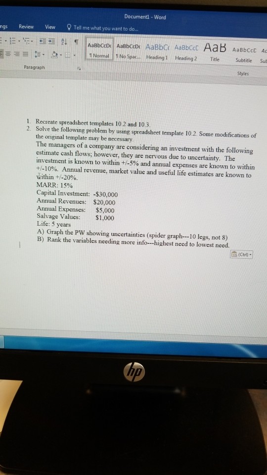 Documentl Word ngs Review View Tell me what you want | Chegg.com