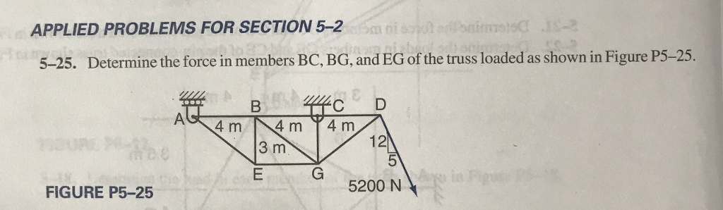Solved APPLIED PROBLEMS FOR SECTION 5-2 5-25. Determine the | Chegg.com