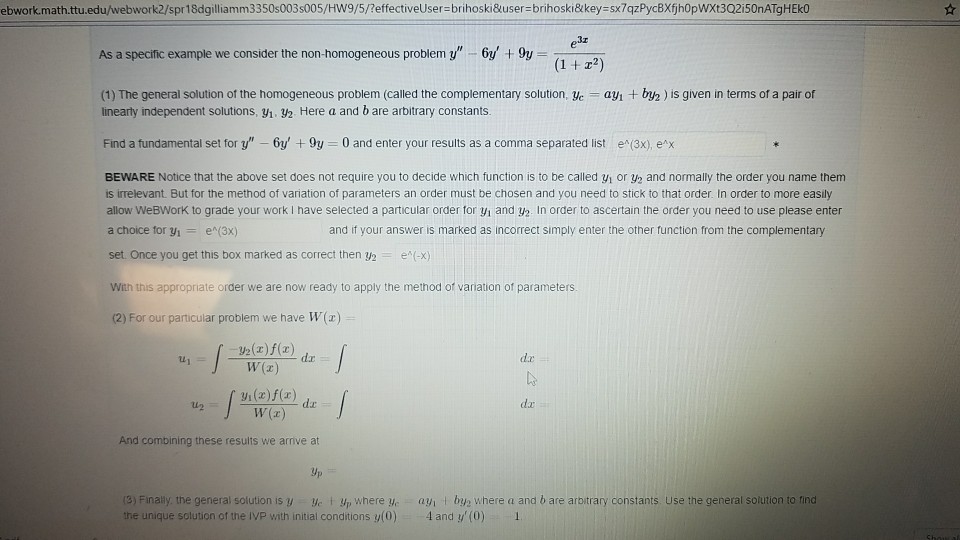 Solved ebwork. math ttu.edu/webwork2/spr 1 8dgill amm33 | Chegg.com