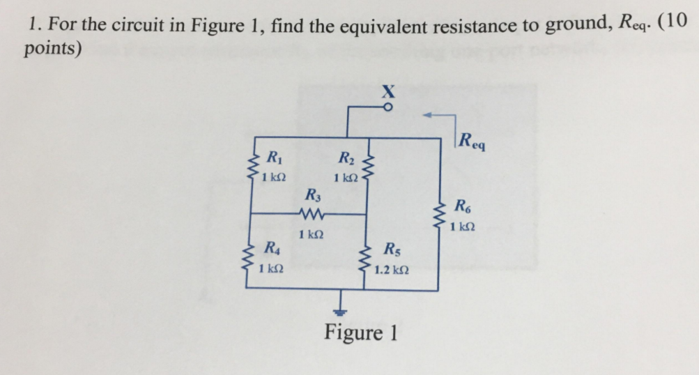 Solved 1. For the circuit in Figure 1, find the equivalent | Chegg.com