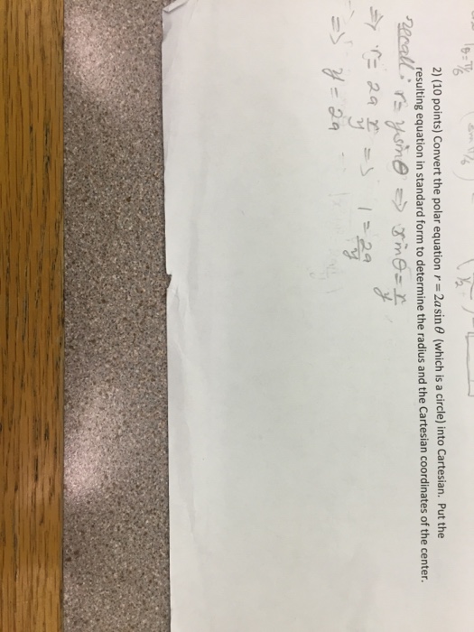 Solved Convert the polar equation r = 2a sin theta (which is | Chegg.com