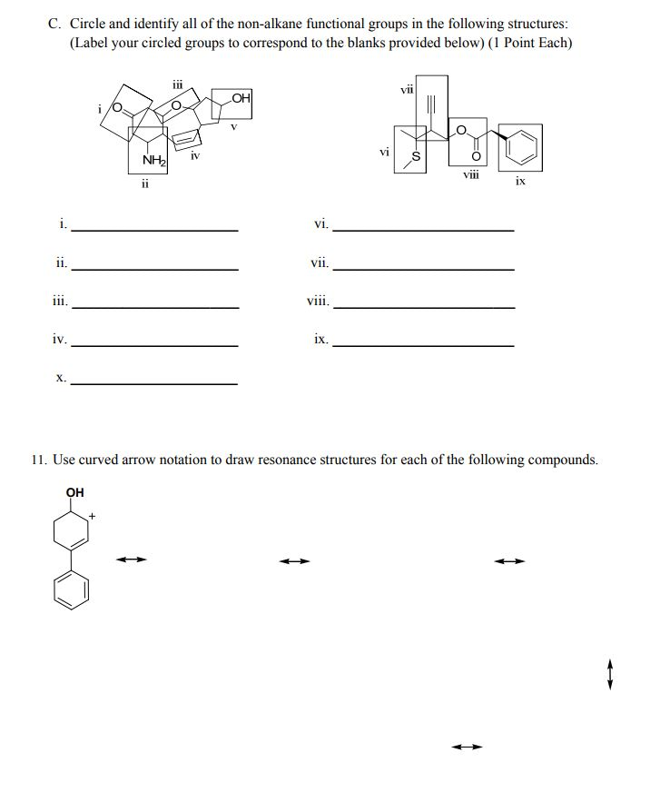 Solved C. Circle and identify all of the non-alkane | Chegg.com