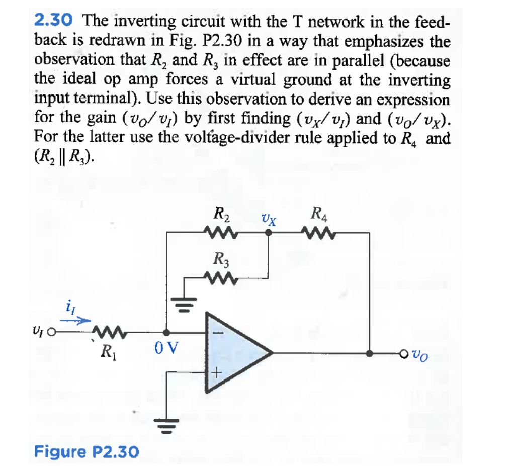Solved 2.30 The inverting circuit with the T network in the | Chegg.com