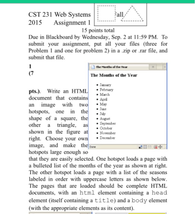 Solved CST 231 Web Systems | · 2015 Assignme all al. | Chegg.com