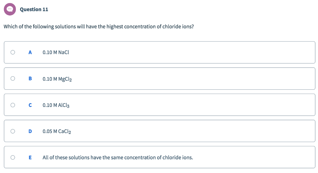 Solved Question 11 Which of the following solutions will | Chegg.com