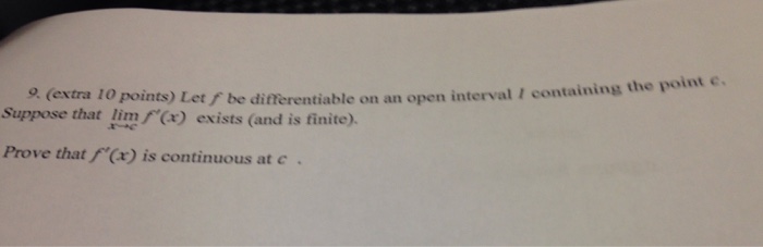 Solved Let f be differentiable on an open interval I | Chegg.com