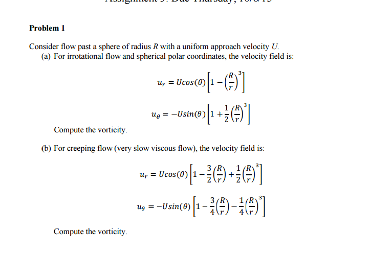 Consider flow past a sphere of radius R with a | Chegg.com