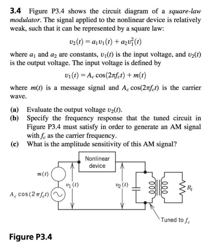 Solved 3.4 Figure P3.4 shows the circuit diagram of a | Chegg.com